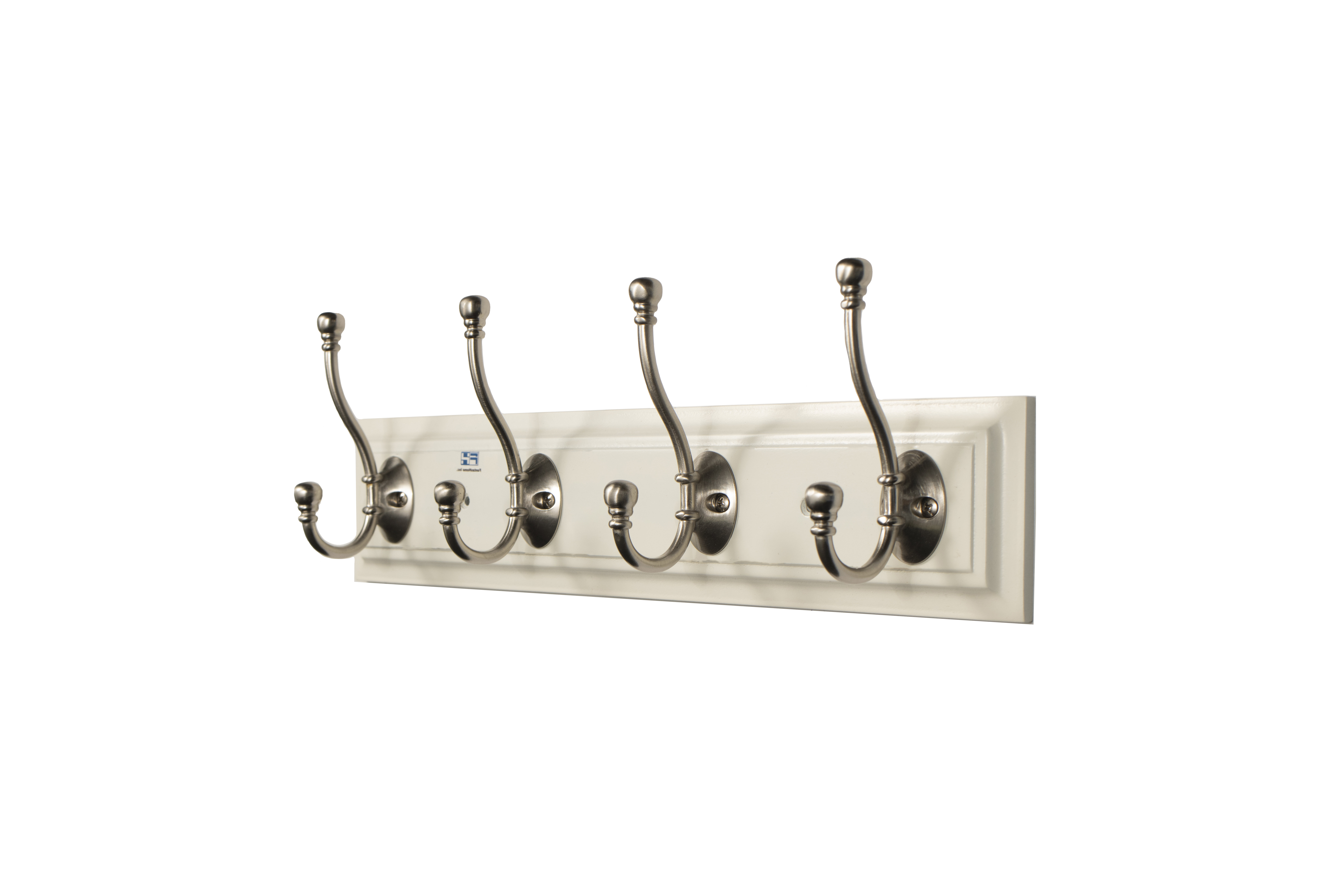 Winston Porter Ruth 18" Wall Mounted Hook Rack with 4 Hooks - White/Silver | Wayfair